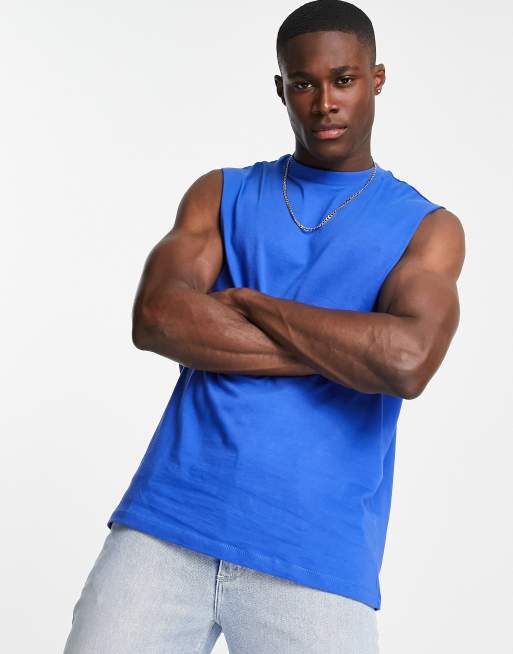 Asos Design Canotta Comoda Blu Mblue Asos