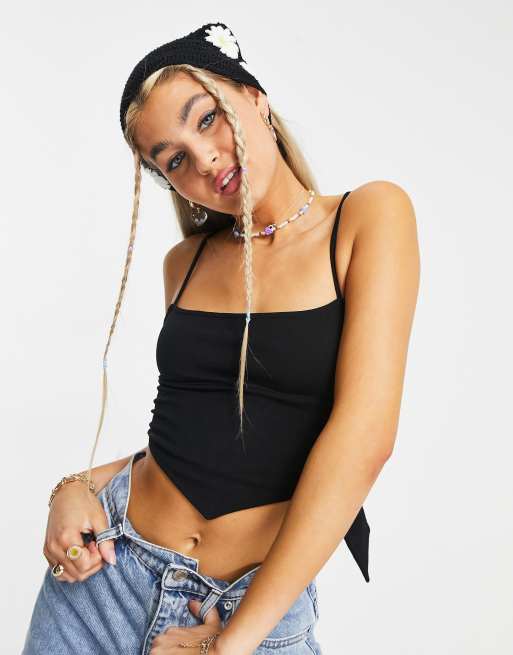 ASOS DESIGN - Caraco avec ourlet en pointe - Noir | ASOS