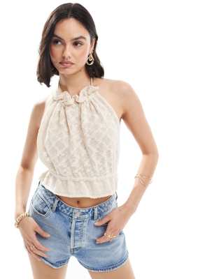 ASOS DESIGN - Caraco dos nu en maille - Crème | ASOS