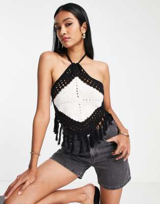 ASOS DESIGN - Caraco style festival à dos nu avec pampilles | ASOS