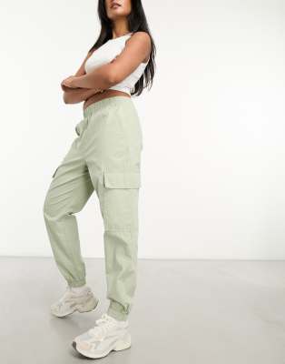ASOS DESIGN cargo pants with elastic cuff in sage | ASOS