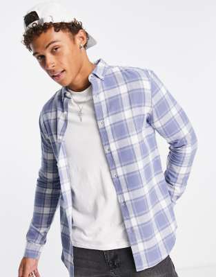 ASOS DESIGN check shirt in blue | ASOS