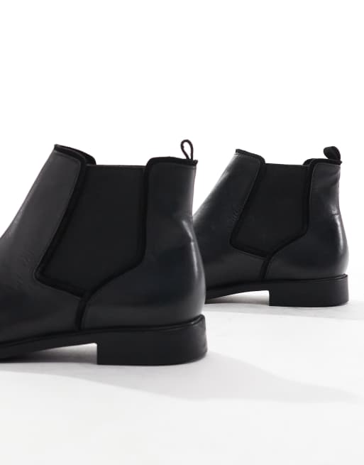 ASOS DESIGN chelsea boots in black leather | ASOS