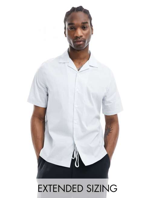 Asos Design Chemise Décontractée Habillée à Rayures Bleu Clair Asos
