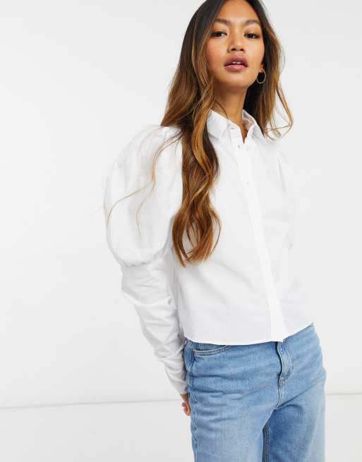 Asos Design Chemise Froncée Avec Manchettes Très Profondes Asos