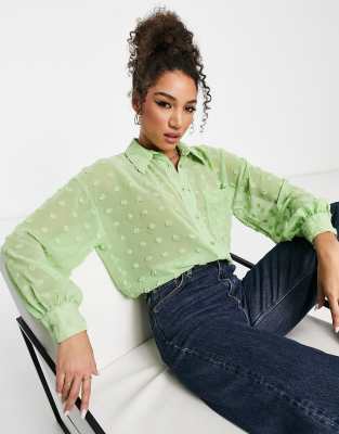 ASOS DESIGN - Chemise oversize en plumetis - Vert pistache | ASOS