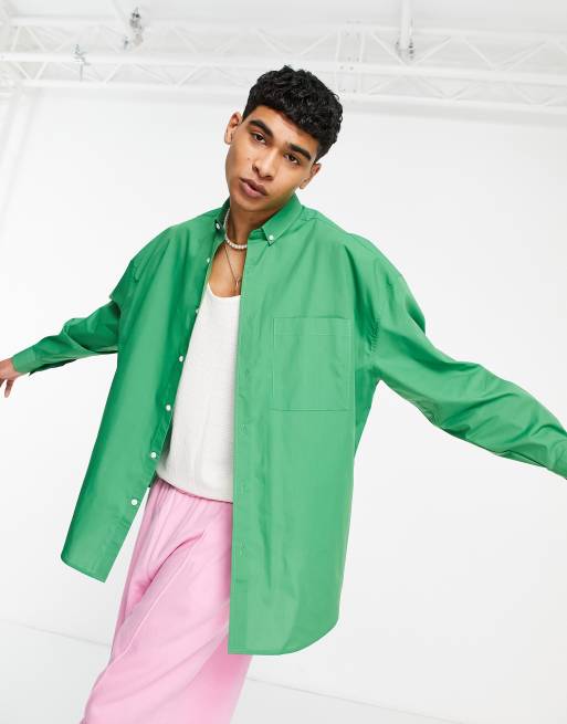 ASOS DESIGN - Chemise oversize style dad - Vert vif | ASOS