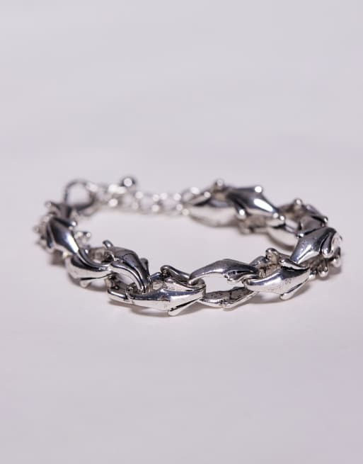ASOS DESIGN chunky chain bracelet in burnished silver | ASOS