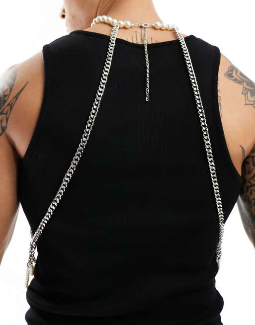 ASOS DESIGN chunky faux pearl body harness | ASOS