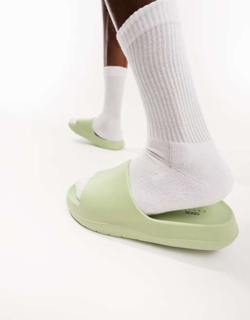 ASOS DESIGN chunky sliders in mint green | ASOS