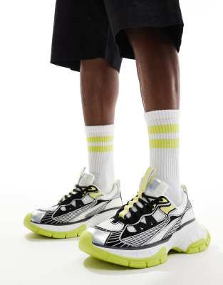 ASOS DESIGN chunky sneakers in silver | ASOS