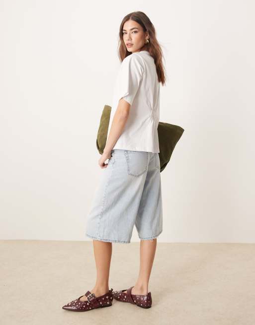 ASOS DESIGN cinched back t-shirt in white | ASOS