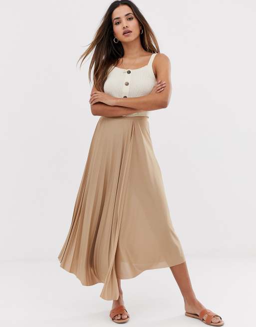Asos Design City Plissierter Maxi Wickelrock Mit Asymmetrischem