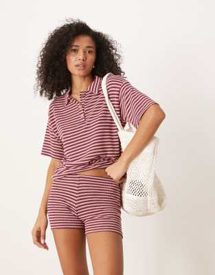ASOS DESIGN co-ord in pink and brown stripe | ASOS