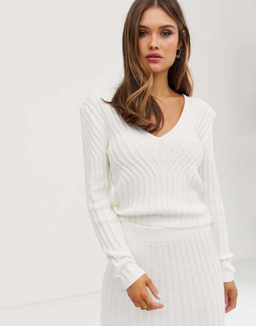 Asos Design Co Ord Jumper In Moving Rib Asos
