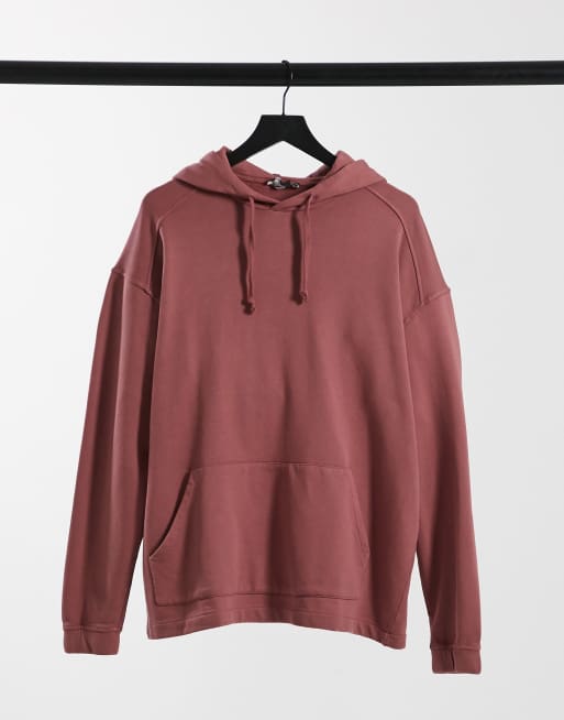 ASOS DESIGN co-ord oversized hoodie in washed berry | ASOS