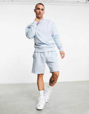 ASOS DESIGN co-ord oversized jersey shorts with pintucks in blue | ASOS