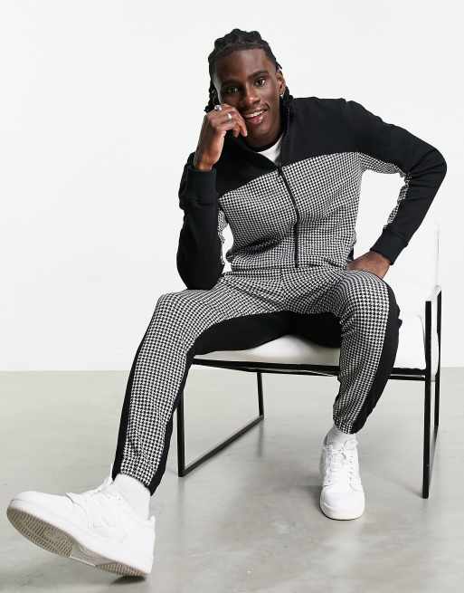 Asos Design Co Ord Tapered Smart Jogger With Check Panel Asos