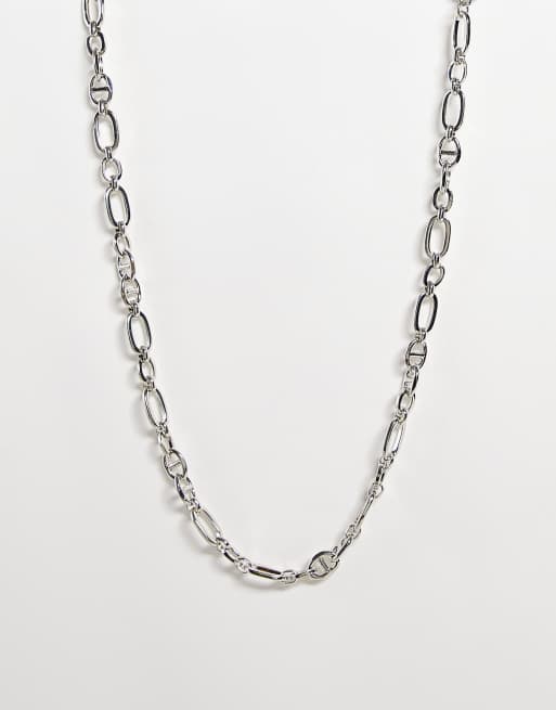 Asos Design Collier Chaîne Avec Barre En T Argenté Asos