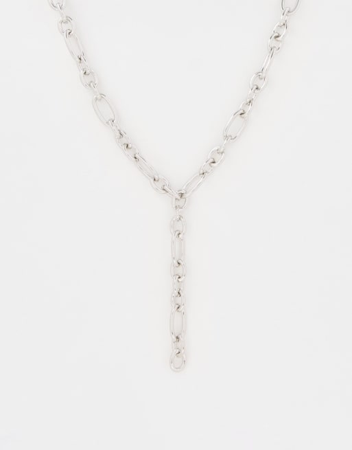 Asos Design Collier Chaîne Chunky Style Lasso Argenté Asos