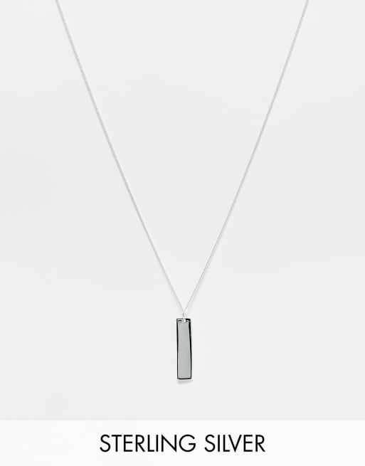 ASOS DESIGN - Collier en argent massif avec pendentif barre | ASOS