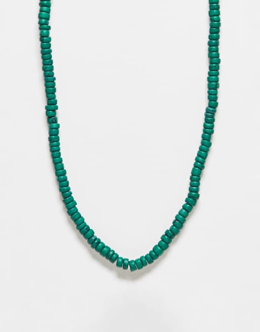 Asos Design Collier Style Festival Avec Perles Colorées Vert Asos