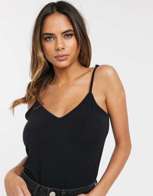 Asos Design Coppe Grandi Ultimate Canottiera Nera Con Scollo A V Asos