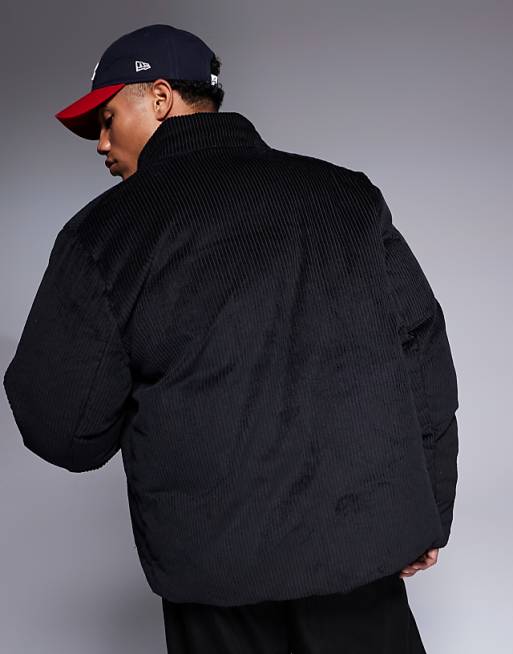 ASOS DESIGN corduroy puffer jacket in black | ASOS ASOS DESIGN corduroy puffer jacket in black | ASOS