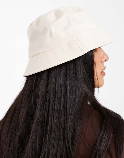 ASOS DESIGN cotton canvas bucket hat in ecru | ASOS
