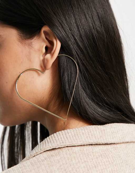 Asos Design Créoles En Forme De Cœur Doré Asos