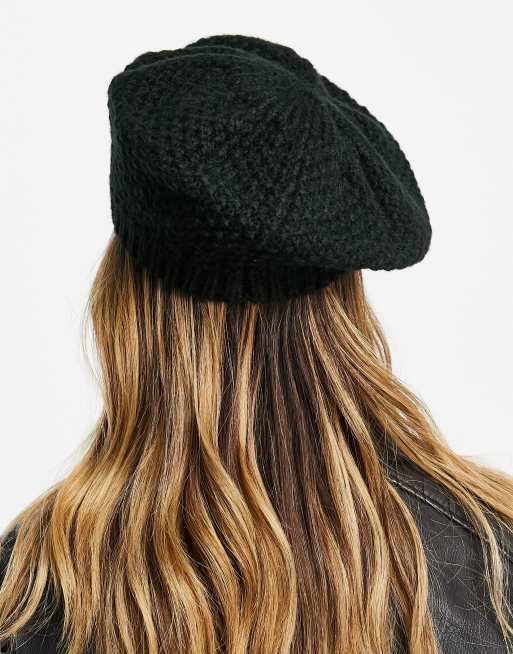 Black Knit Beret