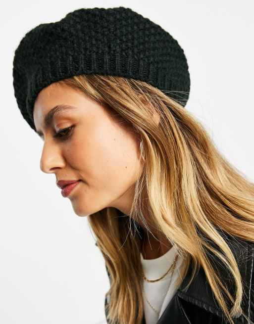 Black Knit Beret