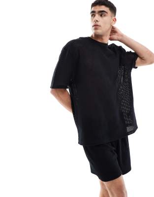 ASOS DESIGN crochet lounge set in black | ASOS