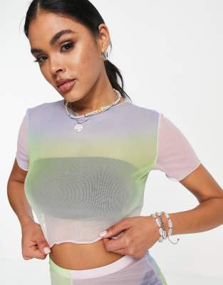ASOS DESIGN - Crop top de plage en tulle effet dégradé | ASOS