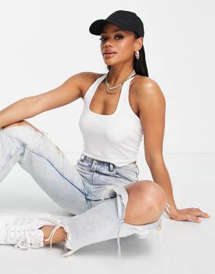 ASOS DESIGN - Crop top dos nu à encolure carrée - Blanc | ASOS