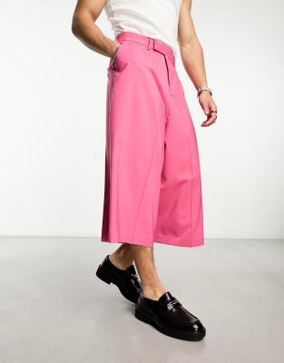 ASOS DESIGN culotte pants in hot pink | ASOS