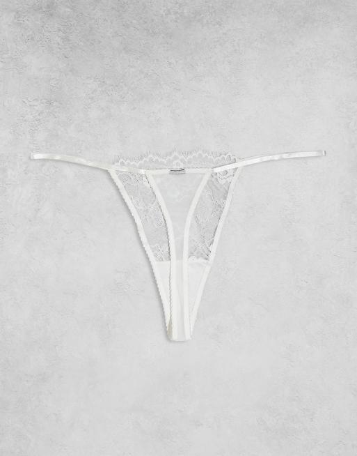 ASOS DESIGN Curve 3 pack lace tanga thongs in black, white and dusty ...