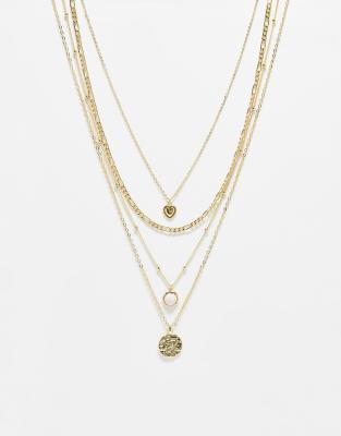 ASOS DESIGN Curve 4-pack necklaces with multi stone pendant design in ...