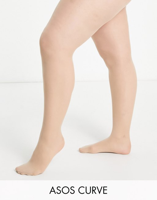 Asos Design Curve 50 Denier Tights In Beige Asos