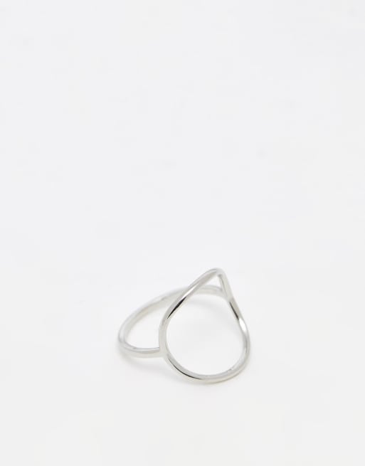 Asos Design Curve Anello Argentato Con Design A Cerchio Aperto Asos