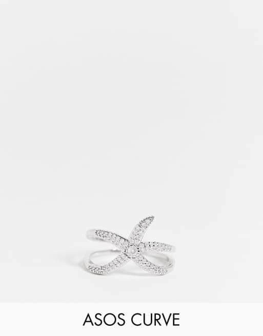 Asos Design Curve Bague Avec étoile De Mer Argenté Asos