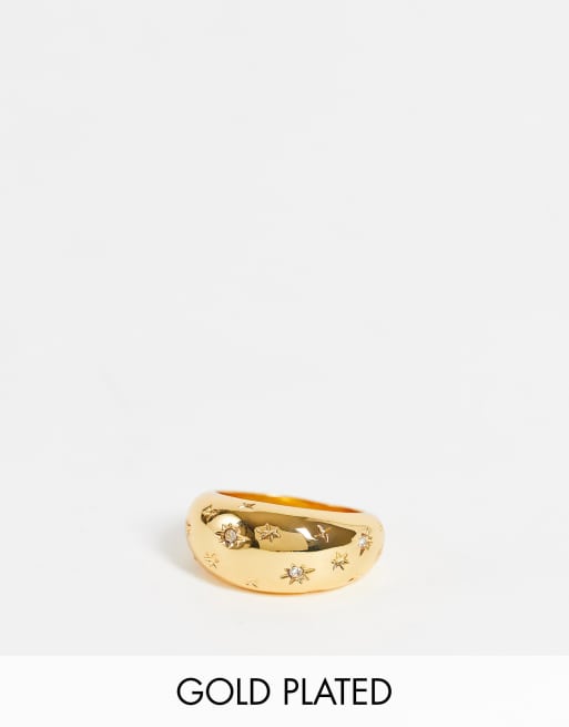 Asos Design Curve Bague Boule Céleste Plaqué Or 14 Carats Asos
