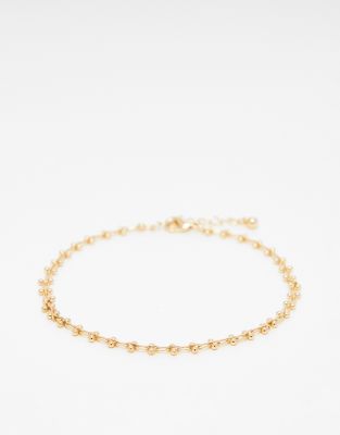 ASOS DESIGN Curve - Bracelet de cheville à maillons texturés - Doré | ASOS