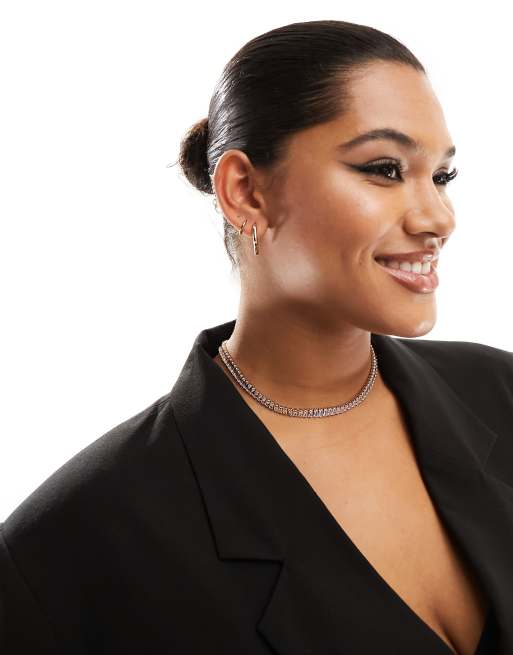 Asos Design Curve Collier Style Tennis à Zircons Cubique Avec