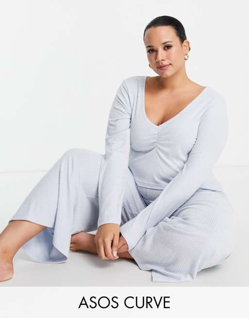 Asos Design Curve Ensemble Confort En Tissu Côtelé Ultra Doux Avec