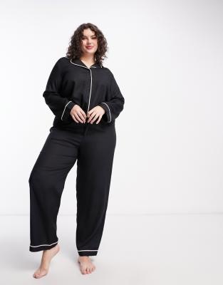 ASOS DESIGN Curve - Ensemble de pyjama en modal avec chemise et ...