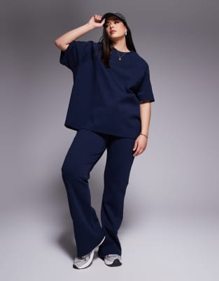 ASOS DESIGN Curve interlock set in navy | ASOS