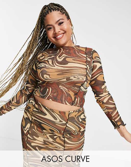 ASOS DESIGN Curve – Langärmliges Netzstoff-Oberteil mit sichtbaren ... ASOS DESIGN Curve – Langärmliges Netzstoff-Oberteil mit sichtbaren ...