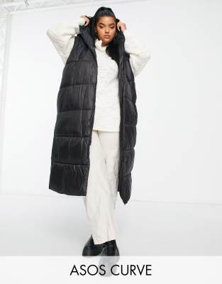 ASOS DESIGN Curve longline vest in black | ASOS