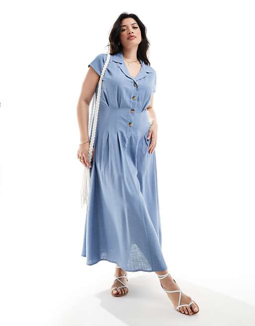 ASOS DESIGN Curve - Midi overhemdjurk met kapmouwtjes en plat gestikte ... ASOS DESIGN Curve - Midi overhemdjurk met kapmouwtjes en plat gestikte ...